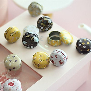 Rarapop 12 Pack Reusable Mini Round Tinplate Candle Tin Jars with Lids, 20ml Small Flower Travel Tin Cans Refillable Empty Container Bottle for Lip Balm, Salve, Eye Shadow, Powder