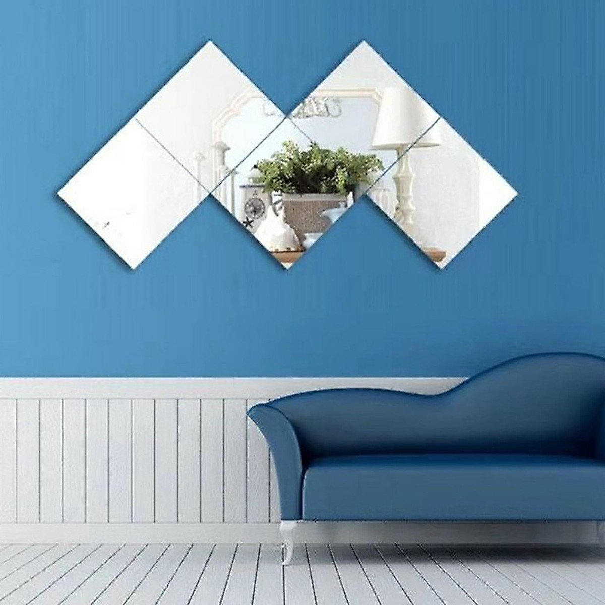 4PCS Full Body Mirror for Wall 11.81x11.81 Inch Full Body Mirror Wall Acrylic Mirror Wall Mounted Self-Adhesive DIY Frameless Mirror Full Length High-Definition Imaging for Home Gym Hallway