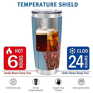 Jesmacti 20Oz Hot Drink Tumbler Cherry Blossom Tree Berlin Germany Pink Flowers Lighted Sun Morning Clear Hot Cold Tumbler Travel Coffee Mug for Travel