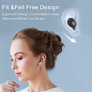 RUSAM TWS BL31 True Wireless Earbuds Bluetooth 5.2 Headphones Touch Control Stereo Earphones in-Ear Built-in Mic Headset Premium Deep Bass for Music Game Sport,Black