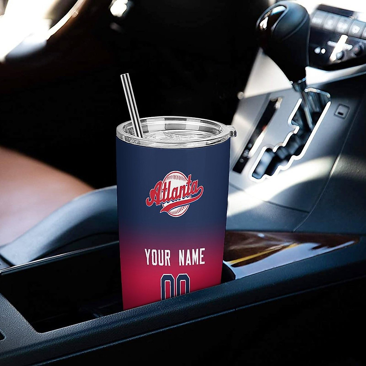 Custom Car Tumbler,Tumblers Stainless Steel 20.8oz,Personalized Baseball Cup,Sports Travel Coffee Mug,Customized Presents Gifts for Mother's Day Friends Fan Players Coach Lovers,Custom Number and Name