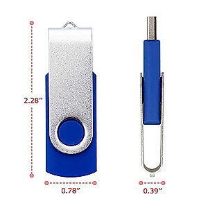 TOSPLUS 5Pack 16GB USB 2.0 Flash Drive Thumb Drives Memory Stick Jump Drive Zip Drive (Black/Green/Blue/Red/Yellow)