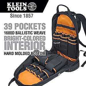 Klein Tools 80141 Hand Tools Kit includes Pliers, Screwdrivers, Nut Drivers, Backpack, and More Jobsite Tools, 41-Piece