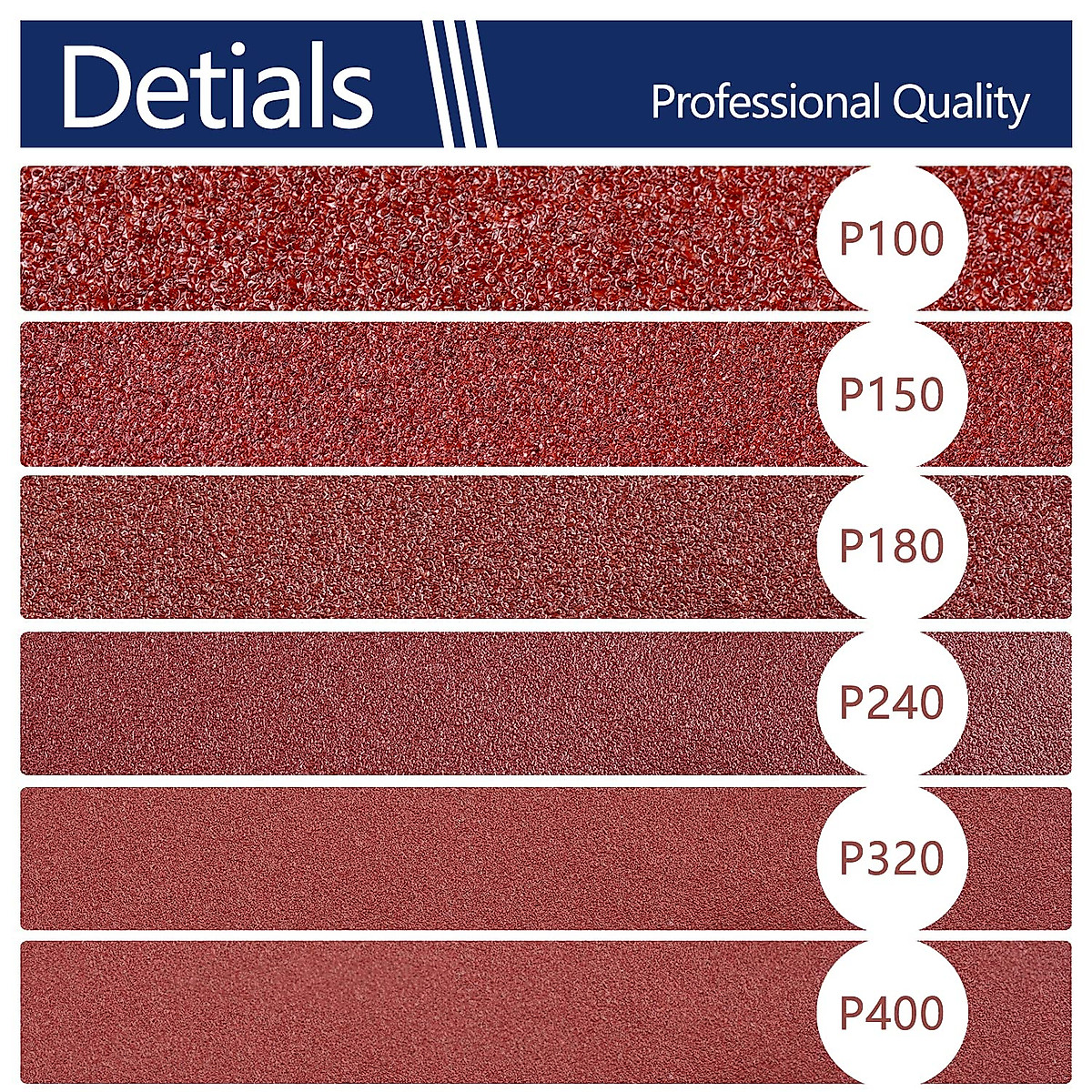 5 inch DeWalt DWE6423/6423K, DWE6421/6421K, DCW210B Random Orbital Sander Replacement Pad with 5 inch 8 Hole Hook Loop Foam & Sanding Backing Pads Sanding Discs Include 100/150/180/240/320/400 Grit