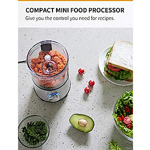 SHARDOR 3.5-Cup Food Processor Vegetable Chopper for Chopping, Pureeing, Mixing, Shredding and Slicing, 350 Watts with 2 Speeds Plus Pulse, Silver