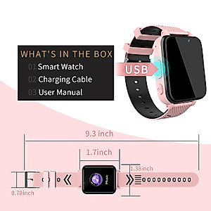 Kids Smart Watch for Girls Boys - Smart Watch for Kids Watches for 4-12 Years with 17 Puzzle Games Alarm Clock Music Player Camera Calculator Torch Children Learning Toys Teens Birthday Gifts (Pink)