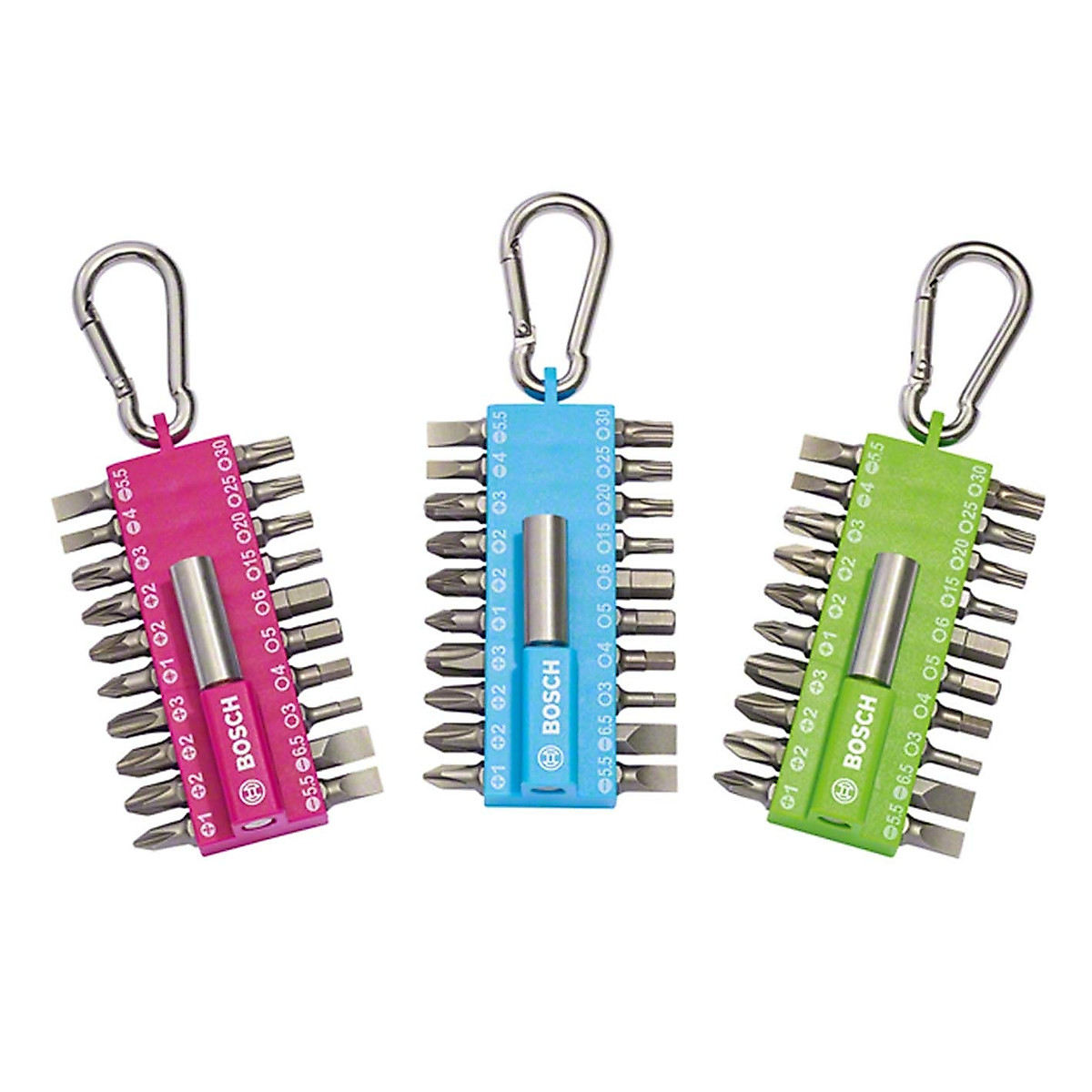 Bosch 21 Piece Screwdriver Bit Set Pink (with Magnetic Bit Holder, Carabiner, Accessory for Electric Screwdrivers)