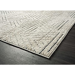Abani Contemporary Cream & Grey Geometric Area Rug - 7'9" x 10'2" (8x10) Non-Shed Rugs Modern Triangle Pattern Living Room Carpet