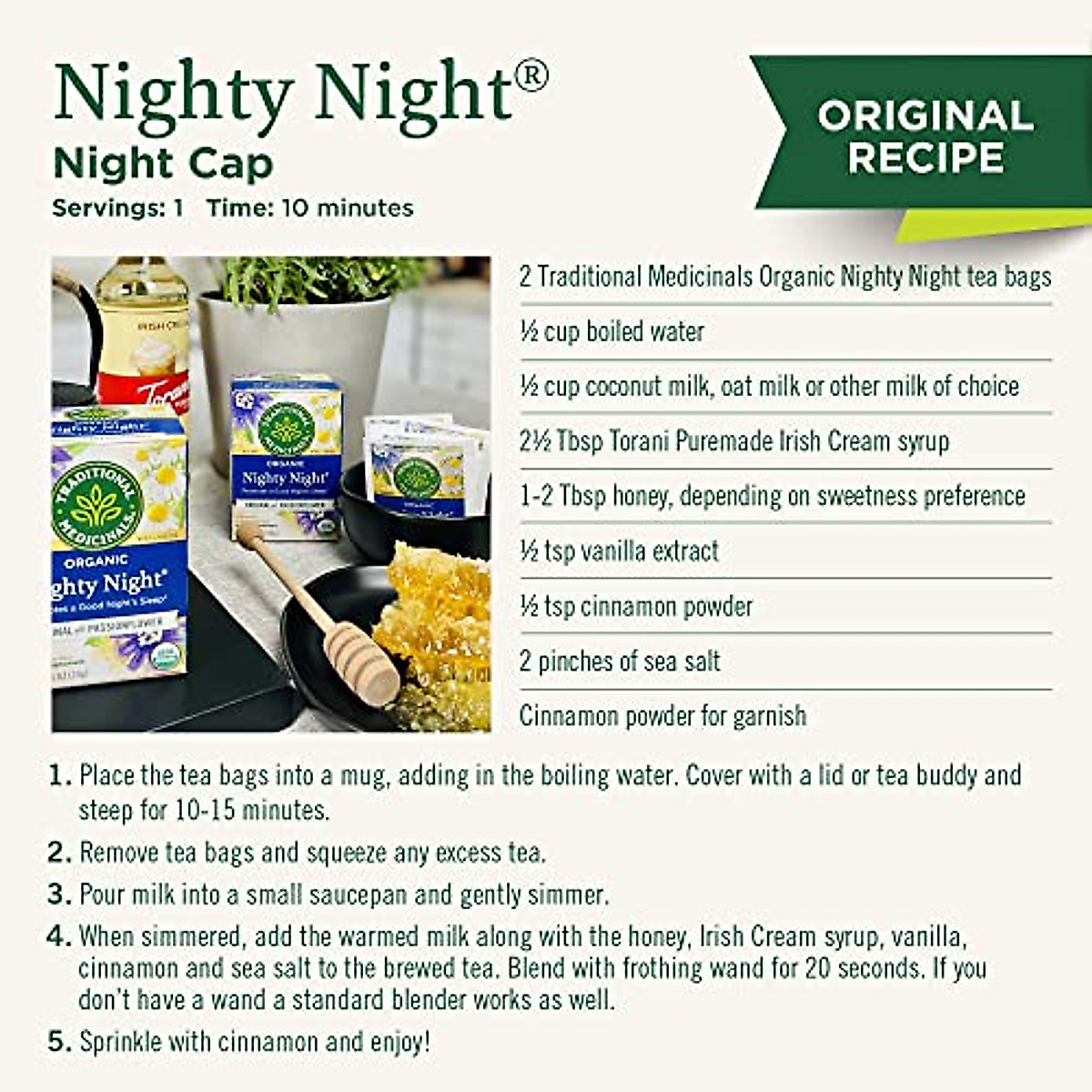 Traditional Medicinals Tea, Organic Nighty Night, Relax & Get a Good Night's Sleep, 96 Tea Bags (6 Pack)