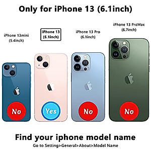 TopPerfekt Compatible with iPhone 13 Wallet Case with Card Holder, 360° Rotation Finger Ring Holder Kickstand Protective RFID Blocking PU Leather Pattern Double Buttons Flip Cover 6.1" Black Leopard