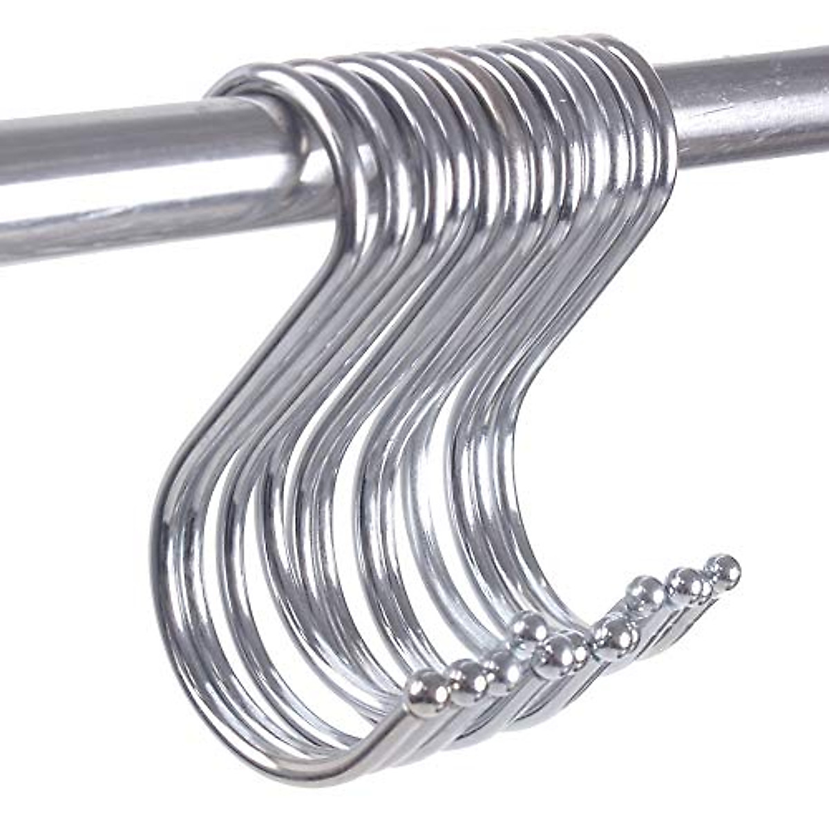 Z ZICOME Stainless Steel S Shaped Hooks for Closet Kitchen Garden Storage Organization, Silver, 12 Pack