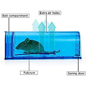 Mouse Traps, Humane Mouse Trap, Easy to Set, Mouse Catcher Quick Effective Reusable and Safe for Families (4)