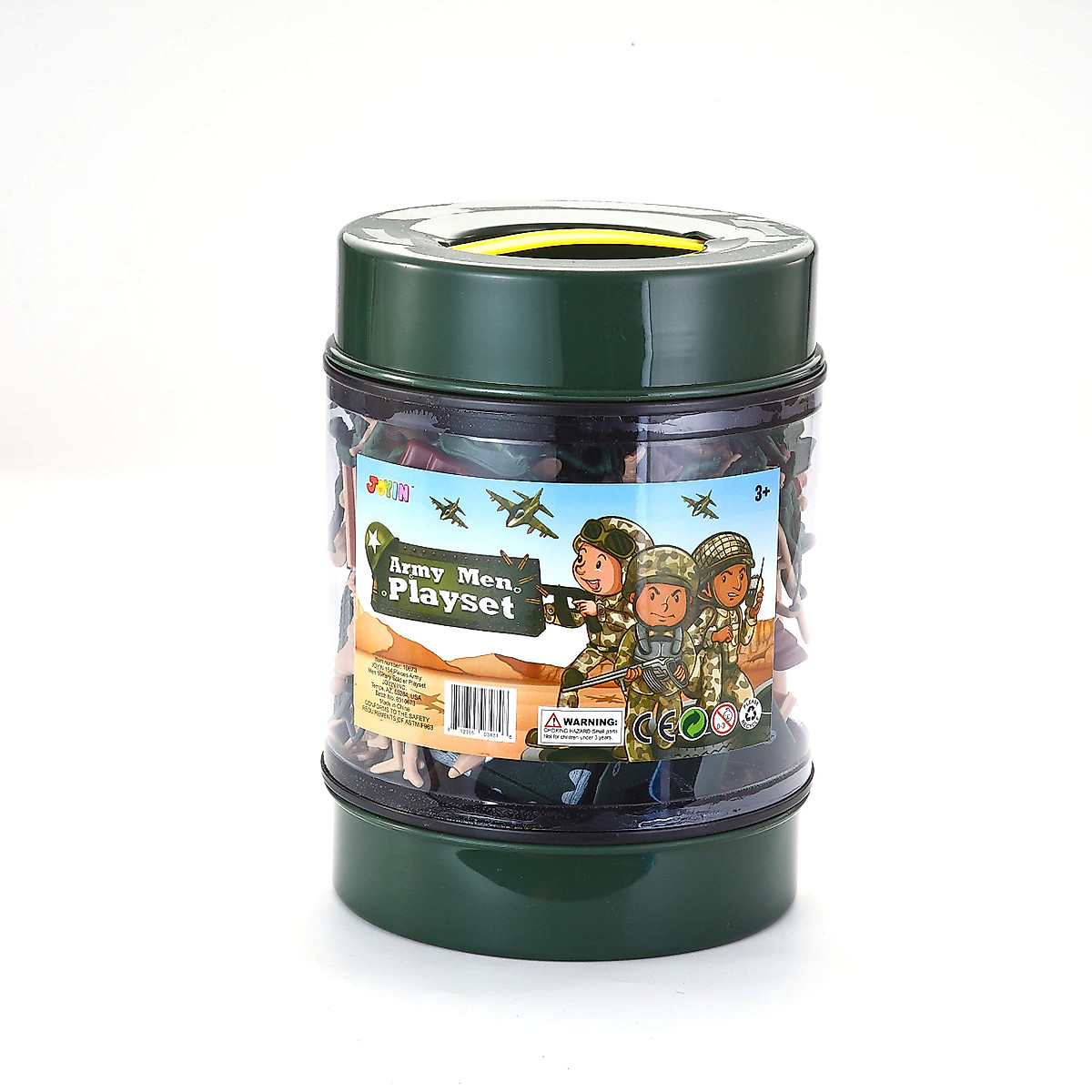 JOYIN 164 Piece Military Soldier Playset Army Men Play Bucket Army Action Figures Battle Group Deluxe Military Playset with Army Men, Aircrafts, Helicopters, Tanks with Bucket