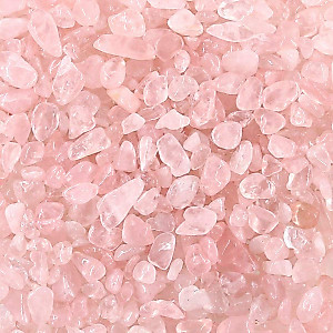 WAYBER 1 Lb/460g Natural Pink Quartz Crystal Stones Irregular Aquarium Pebbles Rock Sands for Turtle Tank/Succulent Plants/Vase Decoration (Fill 1 Cup)