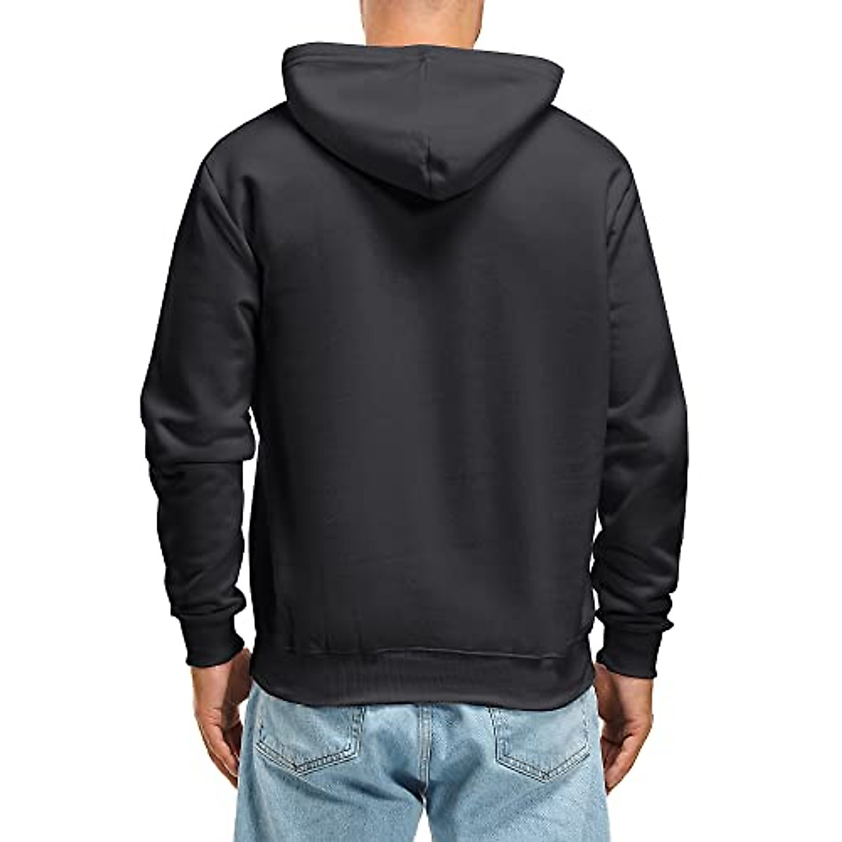 Zrycn Mens Hoodie Sweatshirt for Men, Plush Fleece Pullover Hooded Sweatshirts for Men, Soft Cotton-Blend Plain Casual Hoodies Black