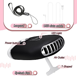 Eyelash Fan USB Portable Lash Dryer Nano Facial Mister Face Mister Portable Facial Steamer with 20ml Water Tank Rechargeable Handheld Mini Fan Lash Dryer Eyelash Extension(Black, Pink)