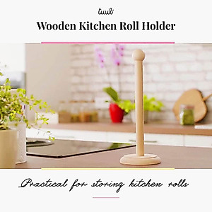 Tuuli Kitchen – Wooden Kitchen Paper Towel Holder, for Tissue and Other Types of Paper Roll, Beechwood Holder for Kitchen Tissue 14 x 5 inches