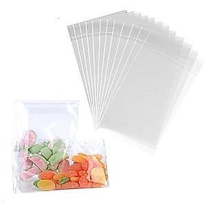 WOIWO 200PCS OPP Self - Adhesive Bag Self - Sealing Transparent Packaging Bag Self - Made Plastic Bag Printing Plastic Bag,Suitable for Bakery, Candle, Soap, Cookie Poly Bags(3.5" x 5.1")