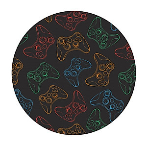 Kuilepa Gamepad Joystick Game Round Tablecloth,Waterproof Elastic Fitted Table Covers for Picnic, Camping, Dining, Indoor and Outdoor-Small