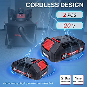 Shop-Vac 6 Gallon Wet Dry Vacuum Cleaner, 8.0 Peak Kpa Shop Vacuum with Blower Function, Cordless Vacuum Cleaner for Pet Hair, Jobsite, Garage, Home & Workshop