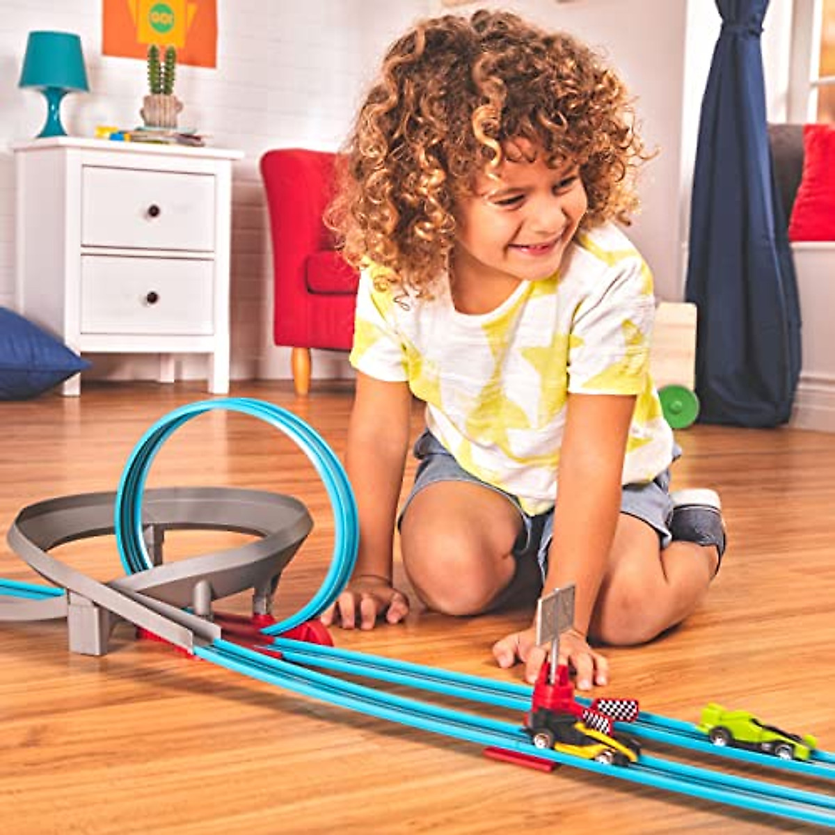 Driven by Battat – Toy Car Racing Loop Playset – 28Pc Toy Racing Loop Set – Race Car Toys and Playsets for Kids – Pullback Cars – 3 Years + – Turbo Dash (28pc)
