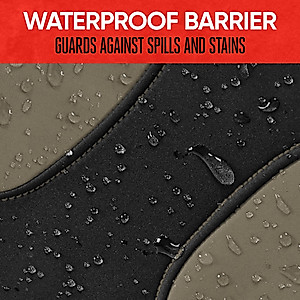 Motor Trend AquaShield Car Seat Covers for Front Seats, Beige – Two-Tone Waterproof Seat Covers for Cars, Neoprene Interior Covers for Auto Truck Van SUV