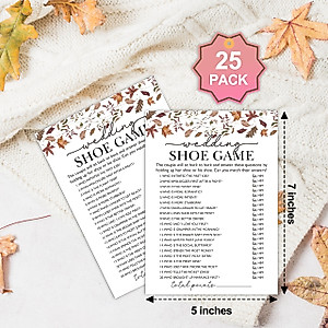 Fall Bridal Shower Games – 25 Pack, Wedding Shoe Bridal Shower Games, Autumn Floral Wedding Shower Games Cards, Newlyweds Party Decoration, Engagement Party Games, Bachelorette Party Ideas -07