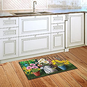 Briarwood Lane Spring Jubilee Floral Doormat Watering Can Indoor Outdoor 30" x 18"