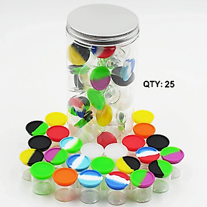 vitakiwi 15ml Glass Wax Concentrate Container Airtight with Silicone Lid Multi Use Jars (6)