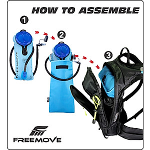 FREEMOVE Hydration Water Backpack 3in1 with 2L Bladder & Insulated Backpack Cooler Bag - a Complete Hydration Solution - Ideal Hydro Camel Back Pack for Hiking, Biking, Running, Cycling, MTB & Rave