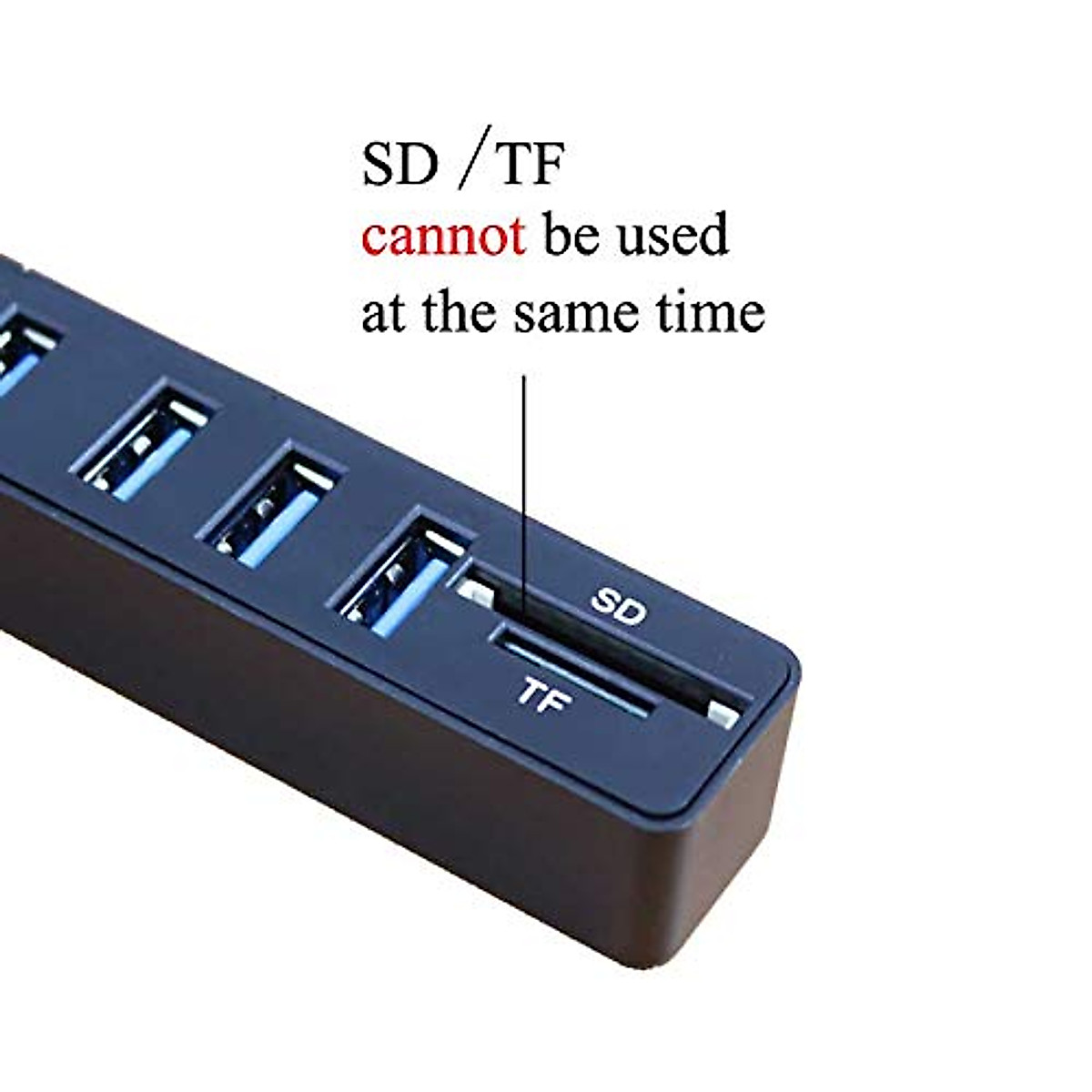 Lysee Data Cables - YuXi USB Hub 2.0 Multi USB 2.0 Hub USB Splitter High Speed 6 Ports Hab TF SD Card Reader All in One for PC Computer Accessories - (Color: Black)