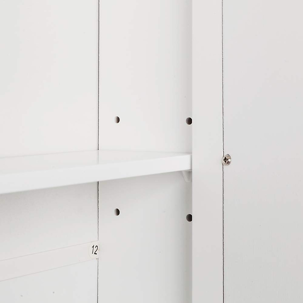 White Bathroom Cabinet - Medicine Cabinet with Mirror - Wall Mounted Bathroom Storage Cabinet - Bathroom Wall Cabinet - Over The Toilet Storage Cabinet - 2 Door Adjustable Shelf and Bottom Fix Shelves