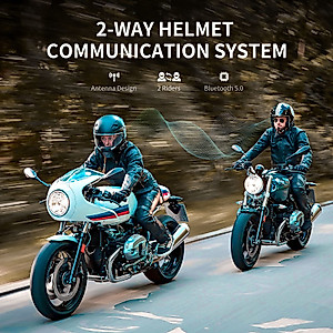 Fodsports FX8 AIR Motorcycle Bluetooth Headset, 1000M Motorcycle Communication Systems with 3 Sound Effects, Hands-Free Helmet Intercom with CVC Noise Cancellation, IP65 Waterproof, FM Radio, 1 Pack