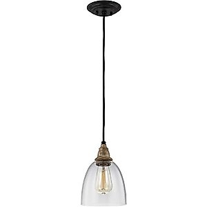 Feiss P1394DFW/DWZ Matrimonio Glass Pendant Lighting, Brown, 1-Light (6"Dia x 9"H) 60watts