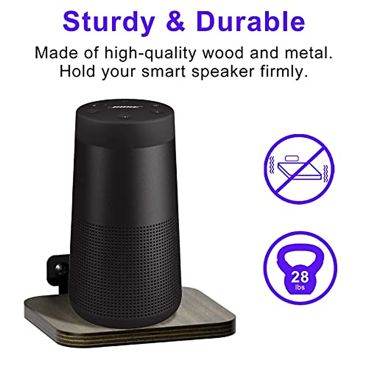 Speaker Shelf Wall Mount Stand for JBL Flip 6, Flip 5, Flip 4, Clip 4, Clip 3, Go 3, Go 2, for Bose SoundLink Color II, Revolve Series II, Speaker Shelf for JBL, Bose Space-Saving Mount (Pack of 2)