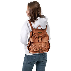 Montana West Backpack Purse for Women Soft Washed Leather Drawstring Casual Travel Large Backpacks