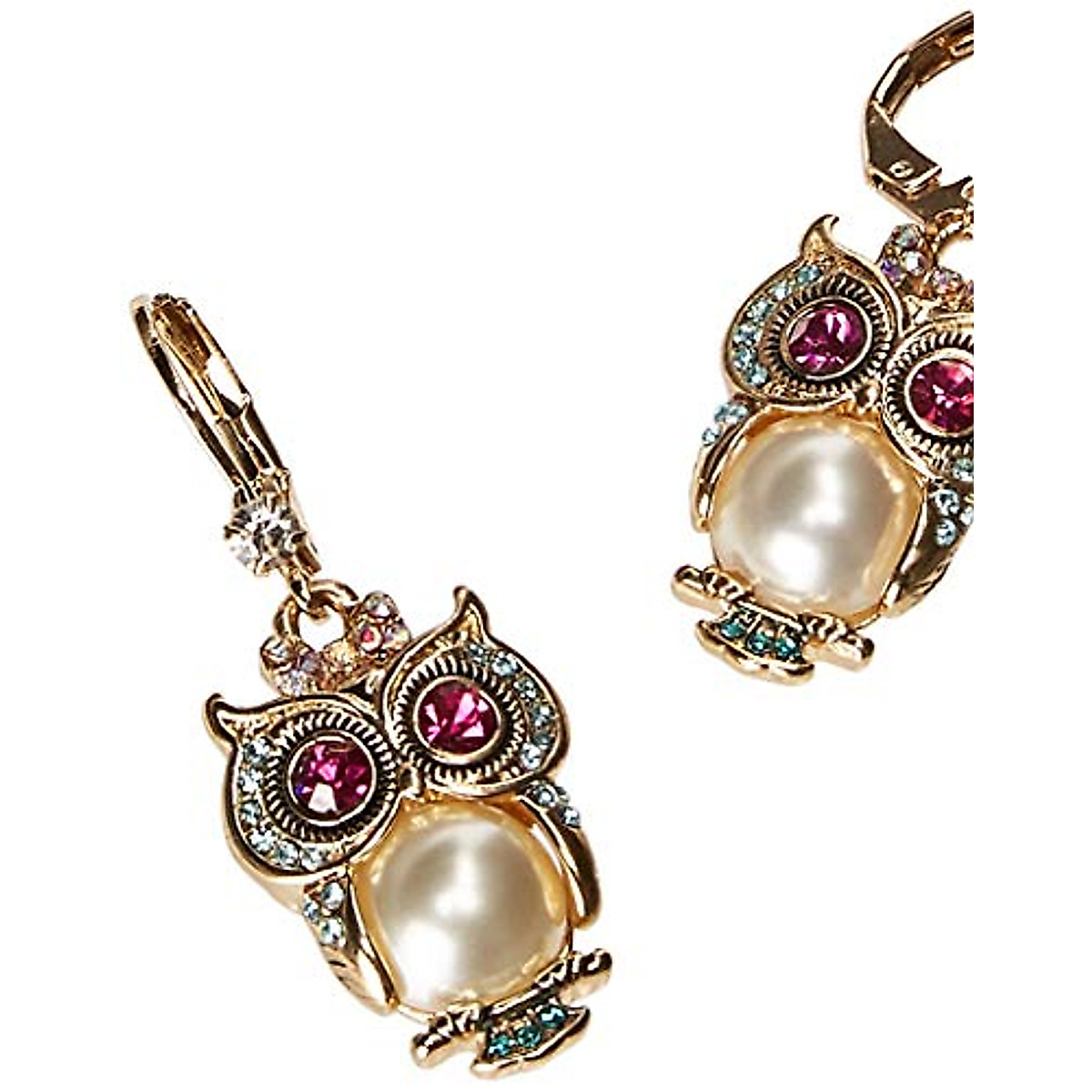 Betsey Johnson Owl Drop Earrings