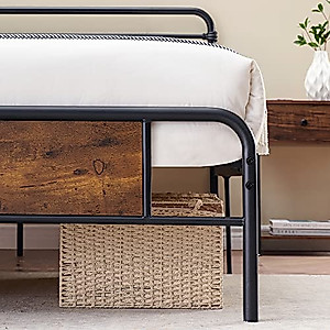 IDEALHOUSE Full Size Bed Frame with Headboard, Premium Metal Platform Bed with Heavy Duty Steel Slats, 12" Under Bed Storage, Noise Free, Easy Assembly, No Box Spring Needed