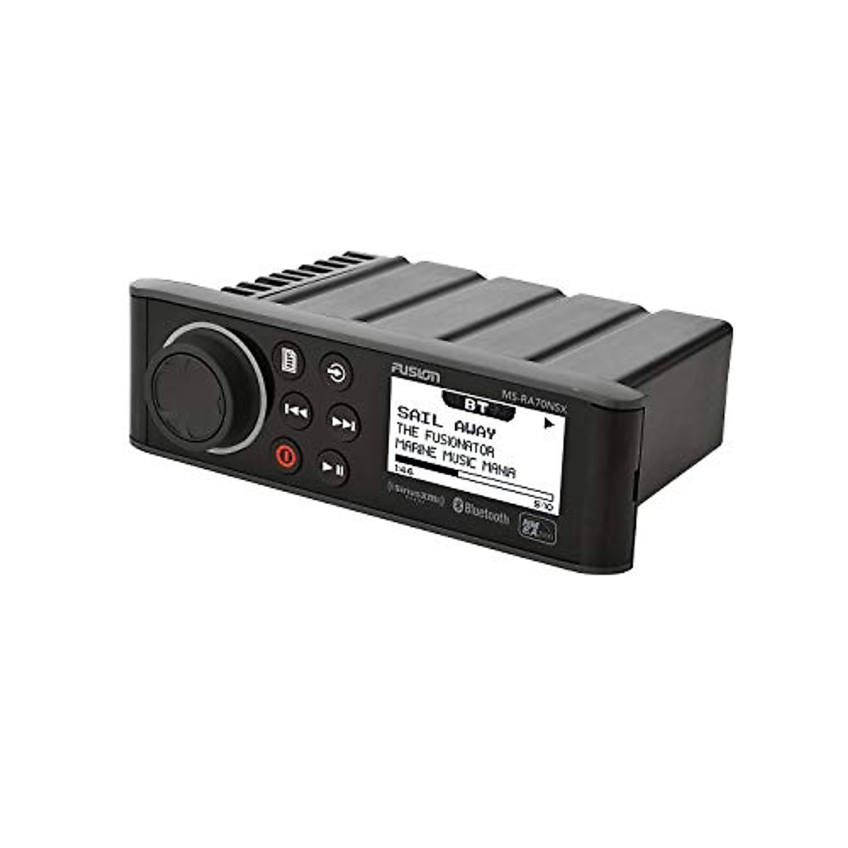 Fusion MS-RA70NSX Marine AM/FM/BT/NEMA2000 Stereo with 2 Pair Wet Sounds Recon 6-S High Output 6.5" Marine Coaxial Speakers, Silver Grill