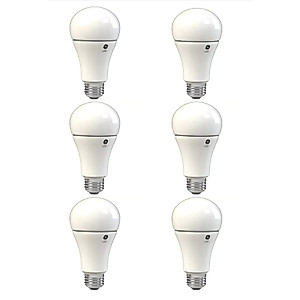 GE A19 LED Light Bulbs Dimmable, 40 Watt Equivalent, E26 Base, 3000K Warm White, 6W 480 Lumens, 120V, LED Lights for Bedroom Living Room, Kitchen and Home Office, 6 Packs, 69118