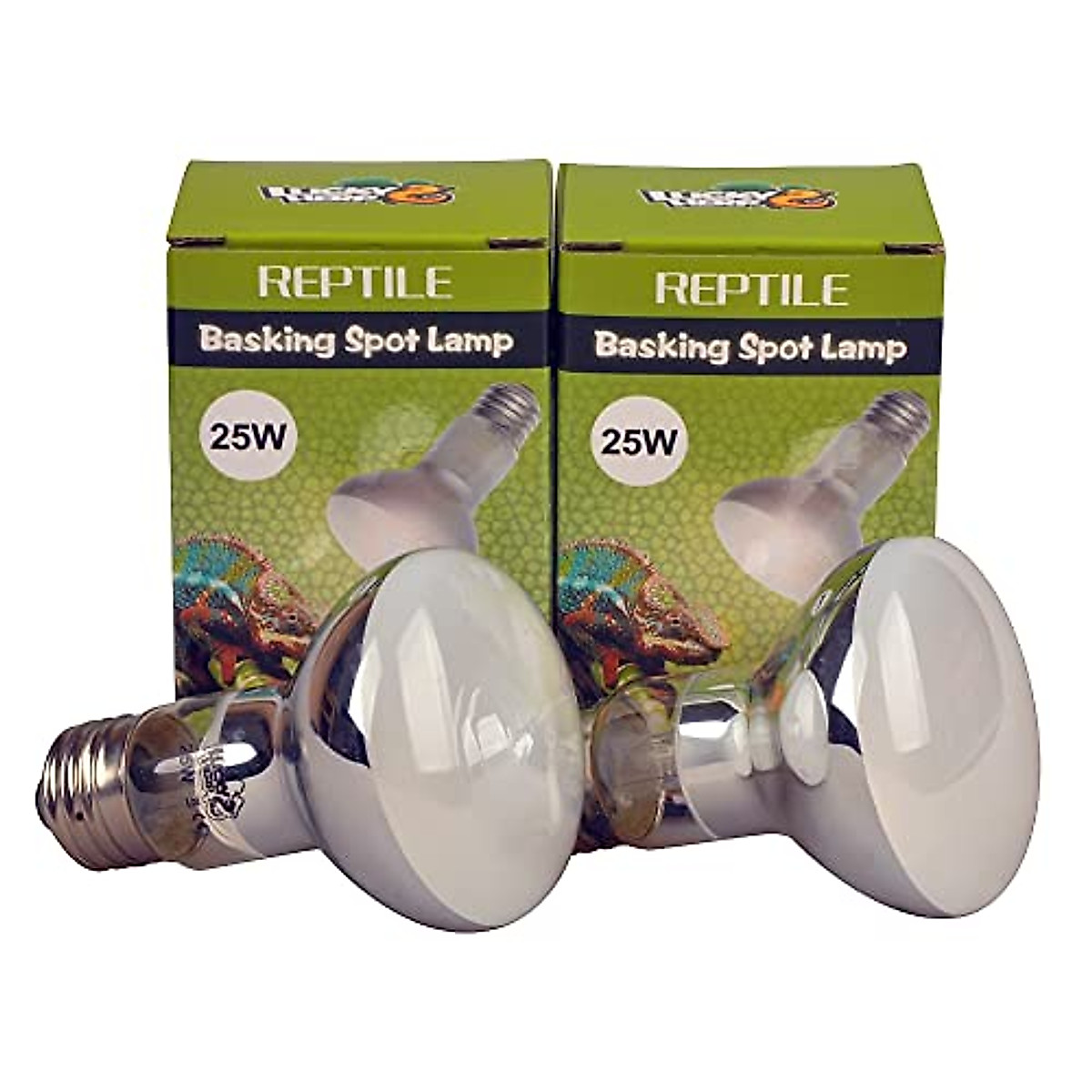 LUCKY HERP Reptile Basking Spot Lamp,Daylight Heat Bulb,2-Pack (25W)