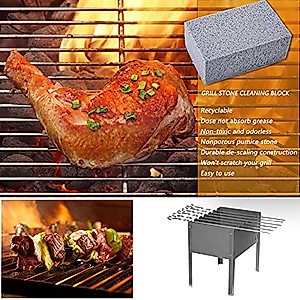 Encoli Grill Cleaning Brick Block, Pumice Stone for Removing BBQ Grills, Racks, Flat Top Cookers, Pool, Toilet Cleaner (Grey 4 Pack)