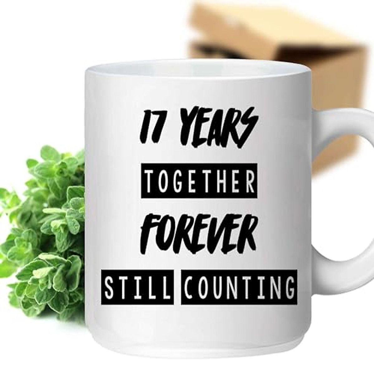 17 Years Together Forever Gifts - Gift for Couples on Grey Multicolor Unisex Sweat and 11 Oz White Ceramic Coffee Mug