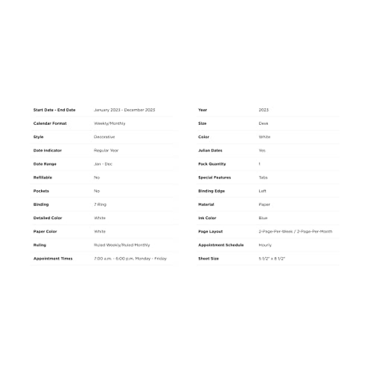 AT-A-GLANCE 2023 Weekly & Monthly Planner Refill, Hourly, 13483 Day-Timer, 5-1/2" x 8-1/2", Size 4, Monthly Tabs, Seascapes (381-285Y)