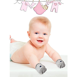 12 Pairs Newborn Baby Gloves 0-6 Months Infant Gloves Cotton Unisex Toddler No Scratch Mittens for Baby Boys and Girls (Fresh Style)