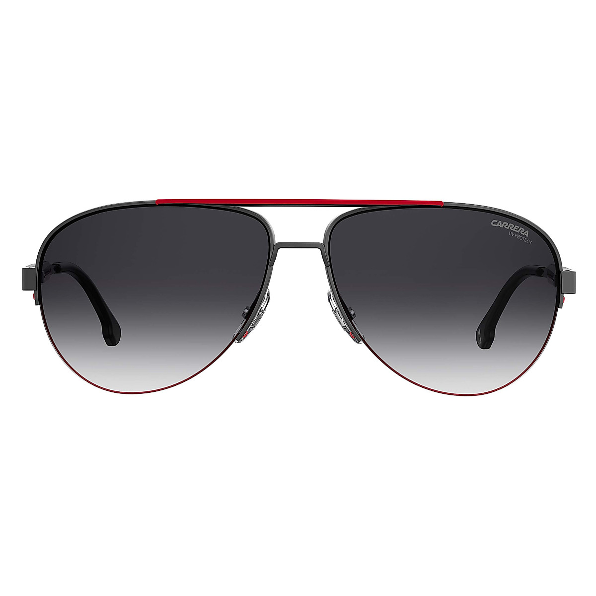 Carrera 8030/S Sunglasses CA8030S-0SVK-9O-6215 - Semi Matte Ru Black Frame, Dark Gray Gradient