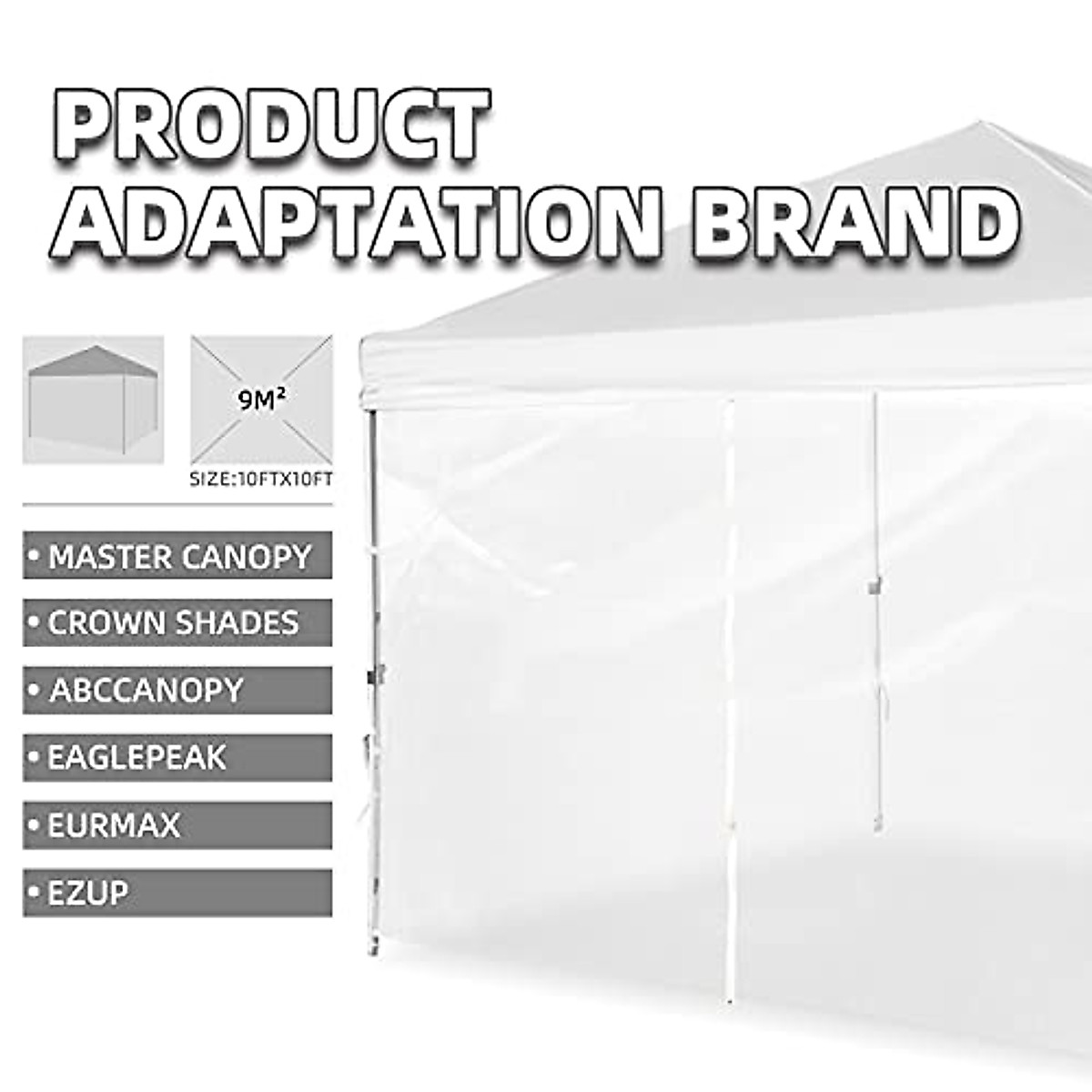 MordenApe Clear Sidewall for 10x10 Pop up Canopy - Straight Leg, Instant Canopy Transparent Sunwall, Outdoor Canopies Sidewall with Door, 1 Pack Sidewall Only