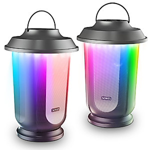 NOWES Outdoor Bluetooth Speaker, True Wireless Stereo, RGB LED Light, Portable, Waterproof, 25W, 15H Battery Life, 100M Range, 2 Pack