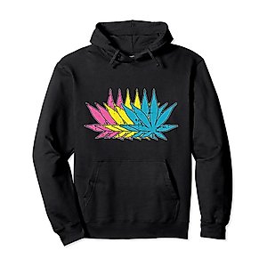 Weed Pansexual Pride Marijuana LGBT-Q Ally Pot-head Stoner Pullover Hoodie