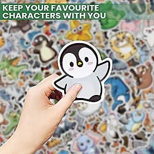200-PCS Animal Stickers for Kids, 4 Packs (50/Pack) - Shiny Cute Animal Stickers for Water Bottles, Laptop, Skateboard, Notebook - Reusable Animal Vinyl Stickers - Waterproof (StackorsBeast)